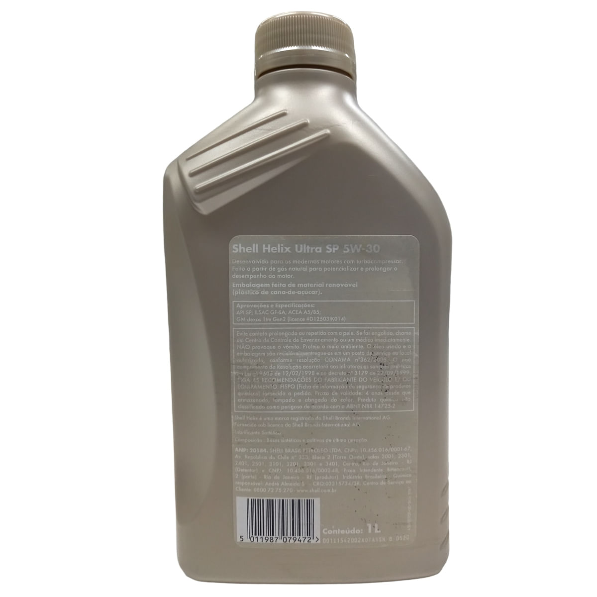 Óleo Lubrificante do Motor Shell Helix Ultra 5W30 API SP dexos 1 Gen 2 ...