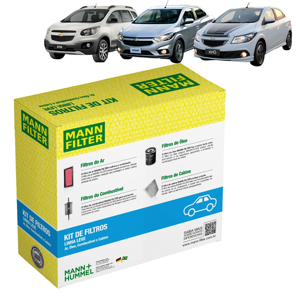 Kit Filtro Mann Filter GM Onix 1.0/1.4 8V Flex 2012 até 2019|Prisma 1.0 ...