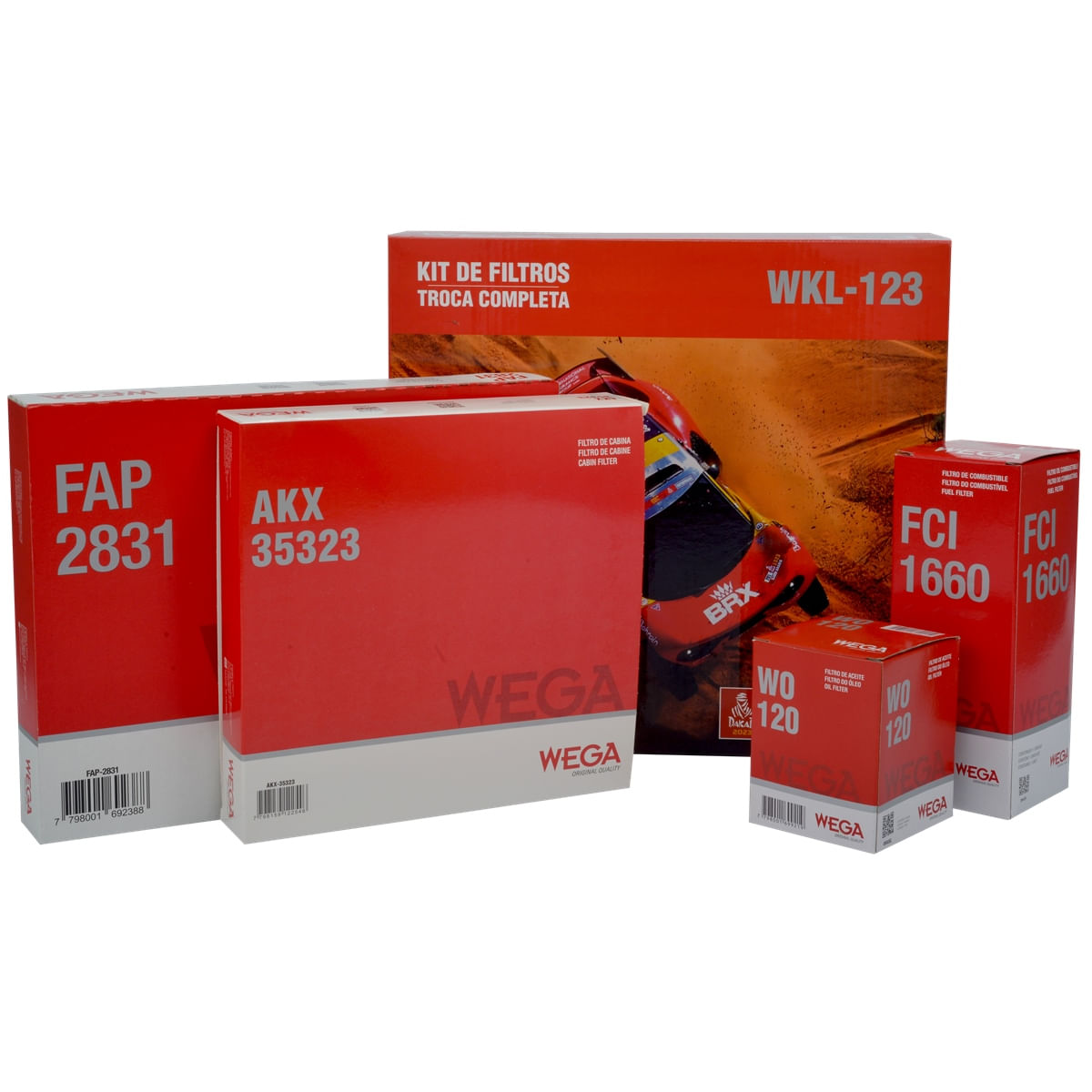 Kit de Filtros Wega Fiat Palio1.4 8v Flex 2012 até 2016 Strada 1.4 8v ...