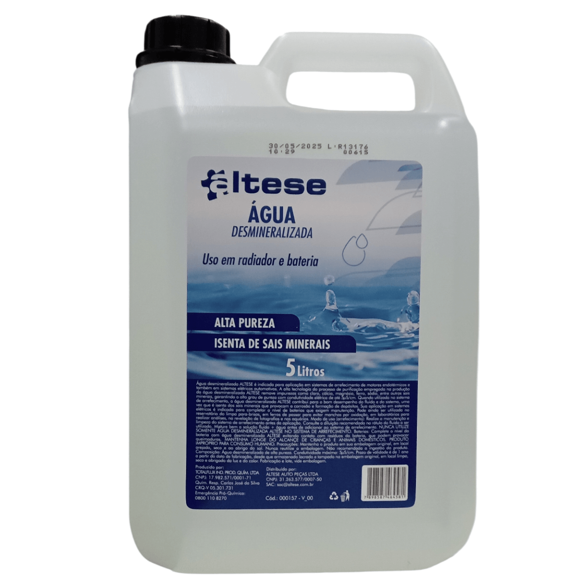 Água Desmineralizada Alta Pureza - Altese - Altese